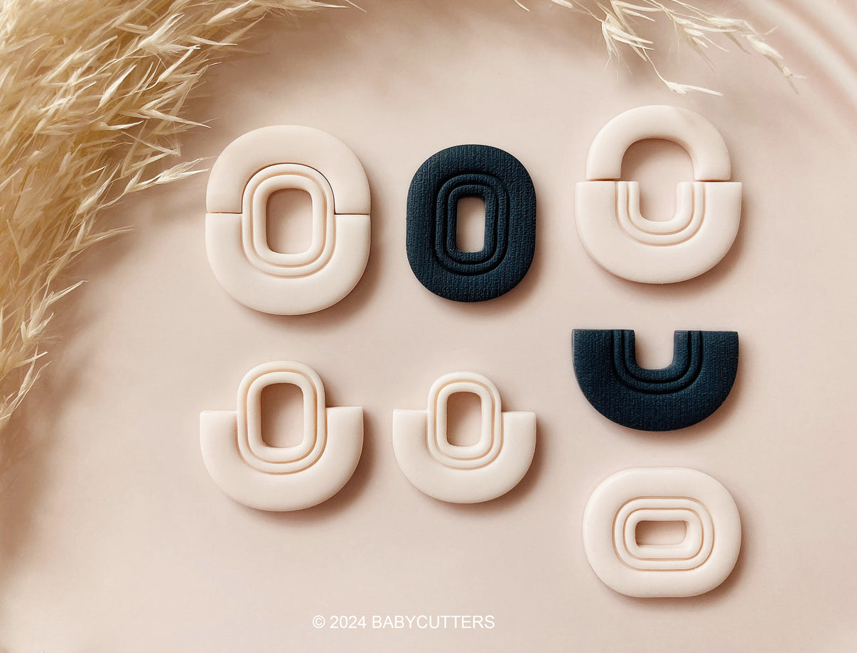Art Deco Style Round Square Rectangle Shape Polymer Clay Jewellery Cut ...