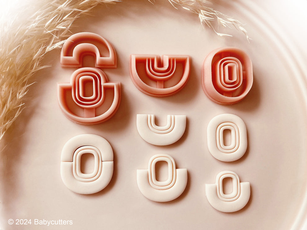 Art Deco Style Round Square Rectangle Shape Polymer Clay Jewellery Cut ...