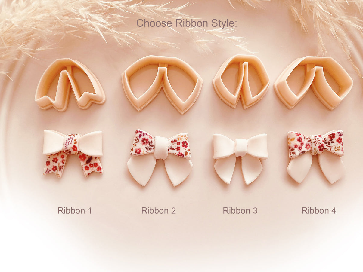 Bow & Ribbon Cutter - Choose Bow Style - Bow Dangle Polymer Clay Jewel ...